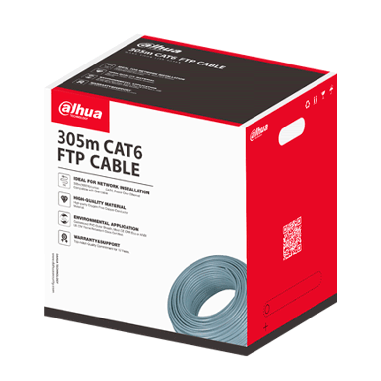 DAHUA DH-PFM920I-6F-C BOBINA DE CABLE UTP/ 305M FTP CAT6 / CAJA FTP CA – Bsai Seguridad y Controles